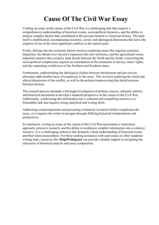 Cause Of The Civil War Essay.pdf