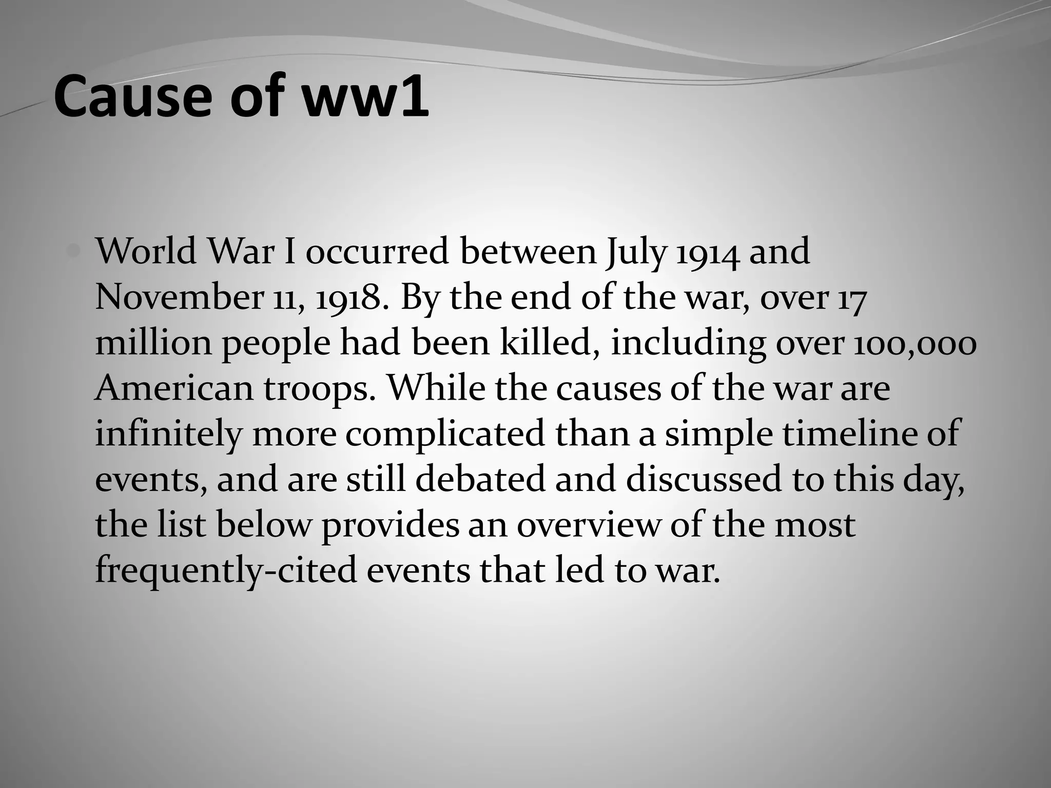 Cause of ww1 | PPTX
