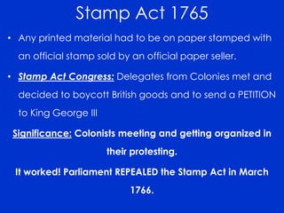 Causes of the American Revolution | PPTX