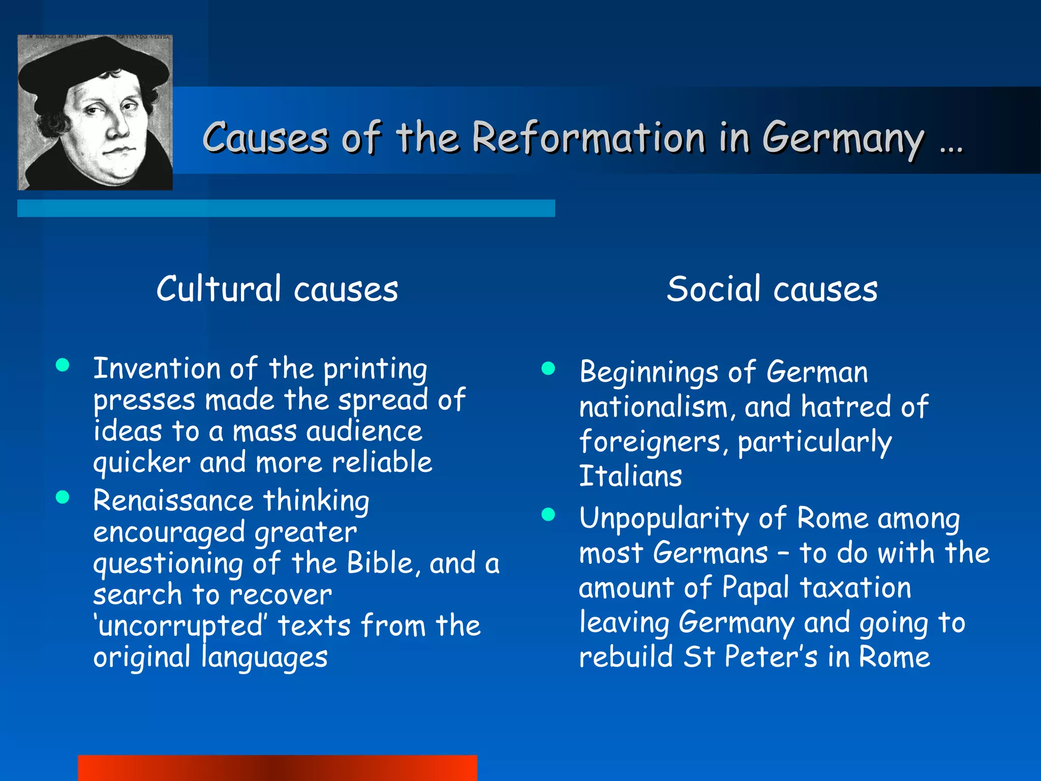 Causes of the Reformation | PPT