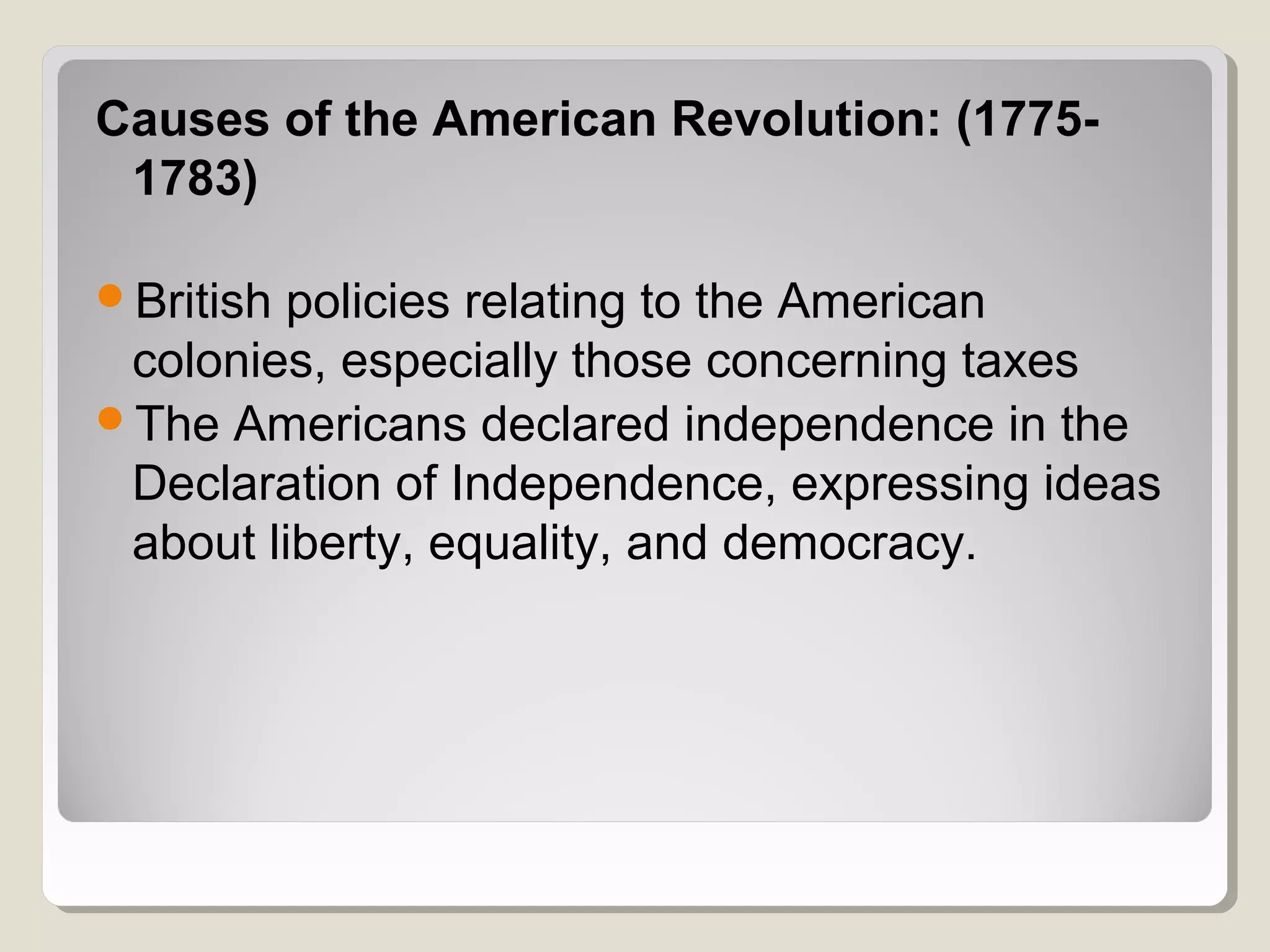 Causes american revolution cscope unit 7 lesson 3 | PPT