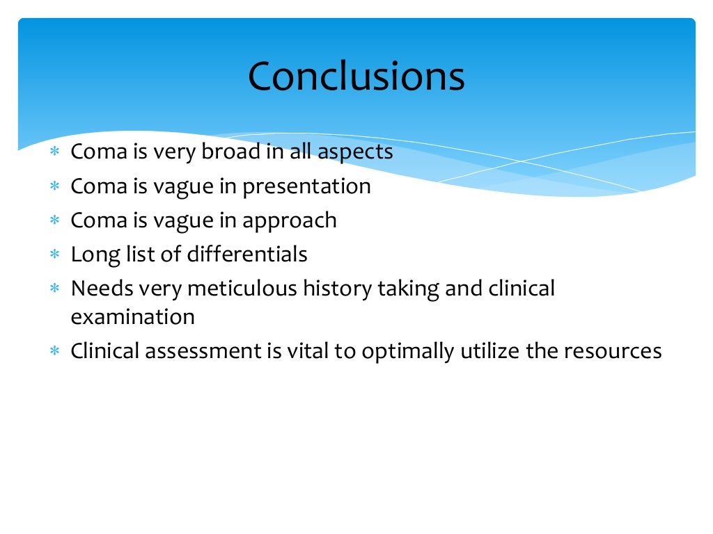 Causes of Coma and Biochemical Evaluation