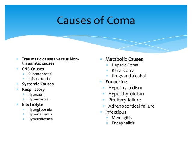 Causes of Coma and Biochemical Evaluation