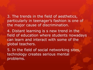 causes and consequences trend. lesson 2 of trends | PPTX