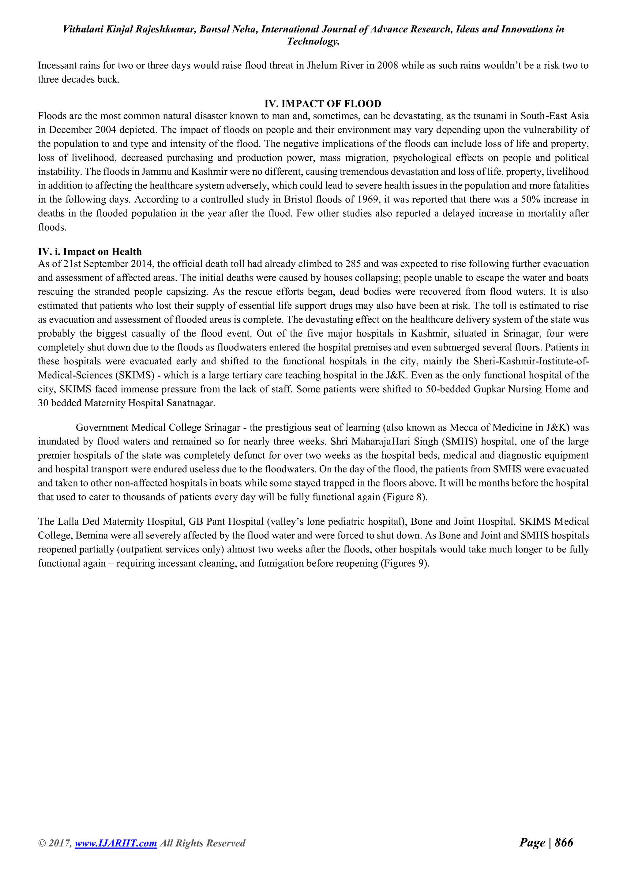 Causes and effect of kashmir flood | PDF