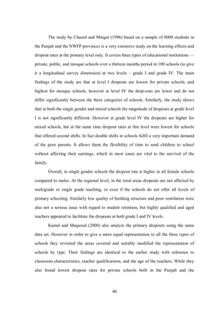 Causes and effects of dropouts at primary level | PDF