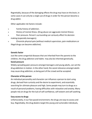 Causes and effects of drug addiction | DOC