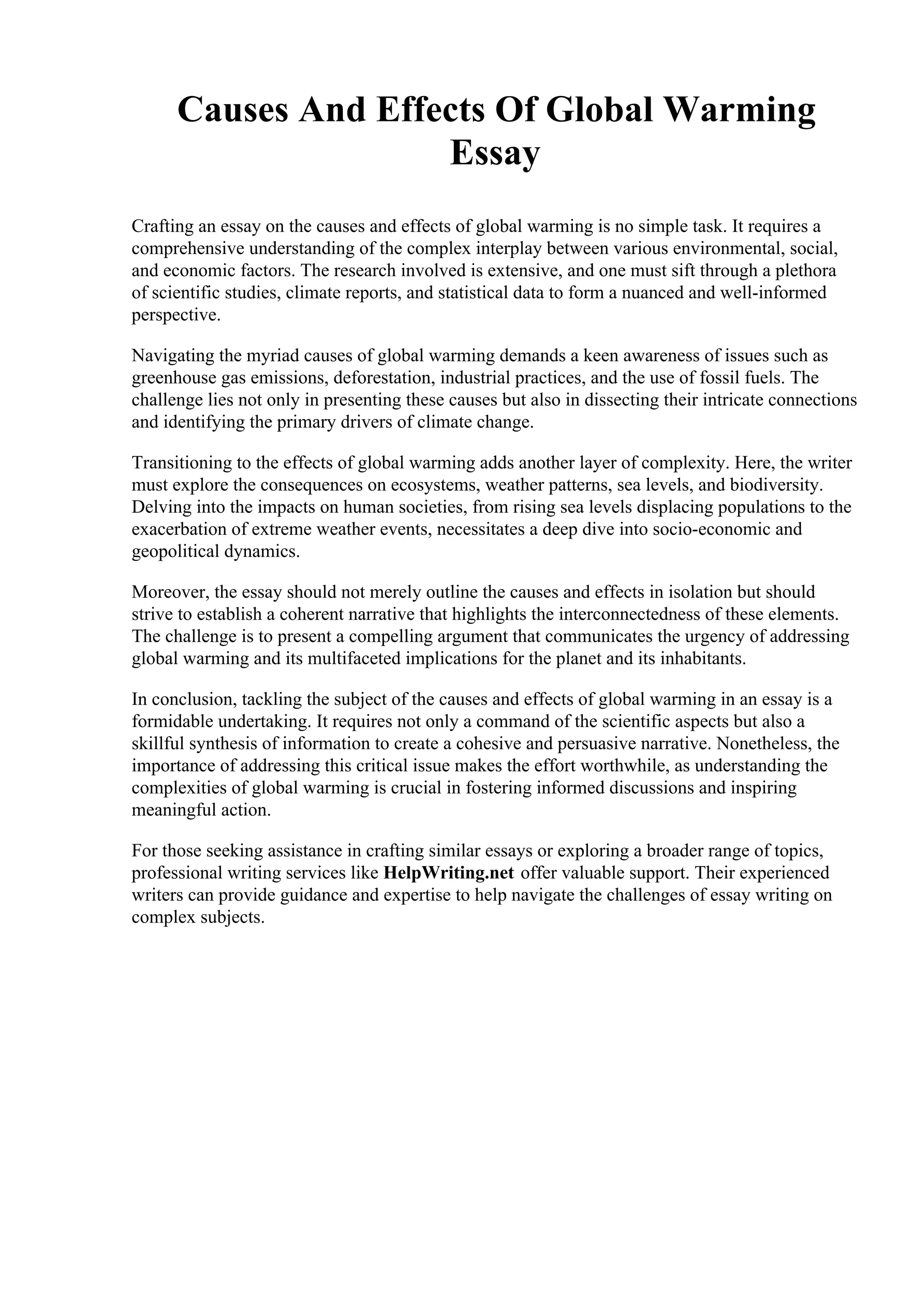 Causes And Effects Of Global Warming Essay.pdf