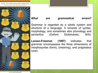 Causes and Effects of Grammar Errors | PPTX