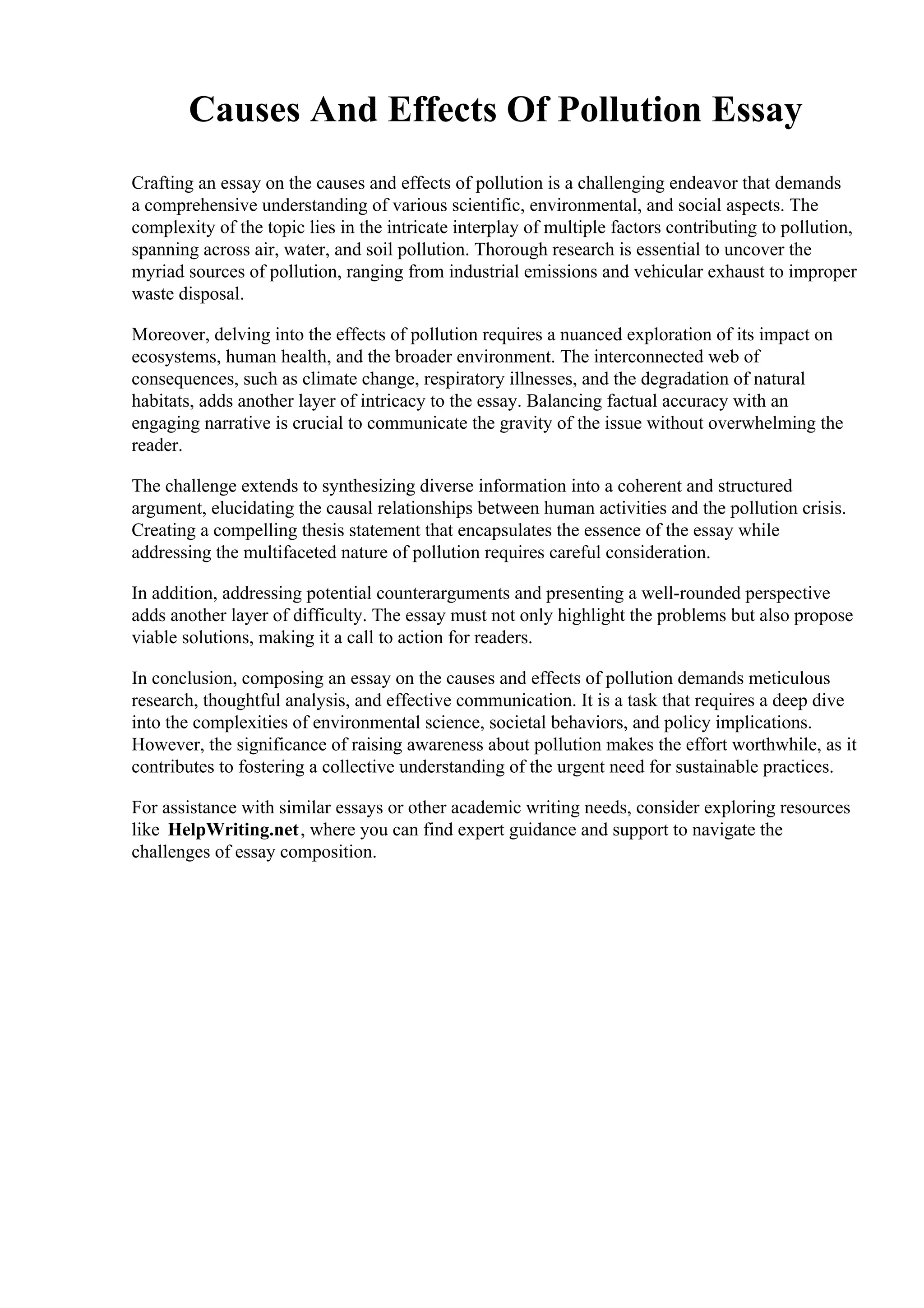 Causes And Effects Of Pollution Essay.pdf