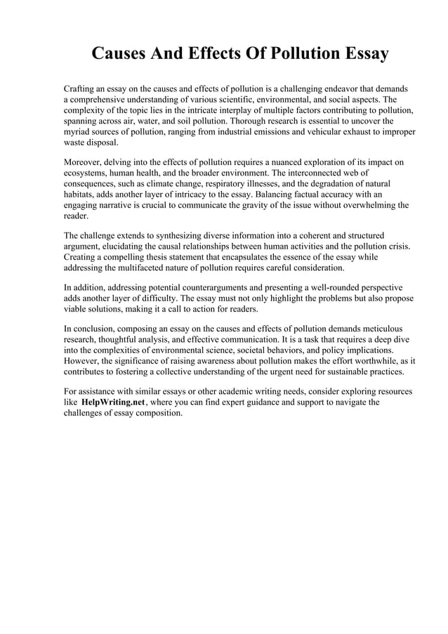 Causes And Effects Of Pollution Essay.pdf