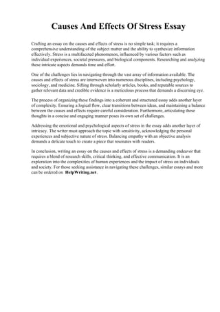 Causes And Effects Of Stress Essay.pdf