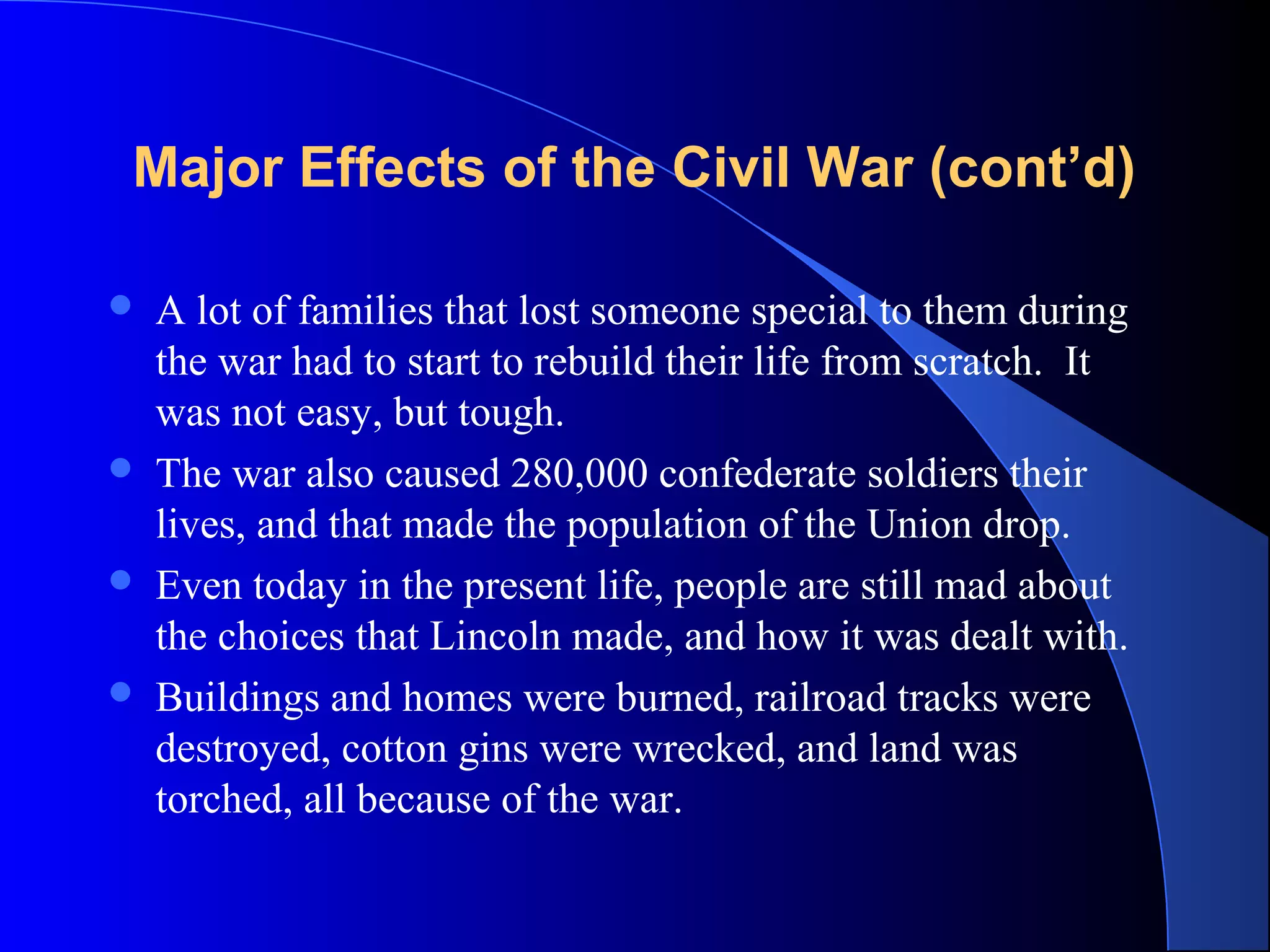 Causes and Effects of the cCvil War | PPT