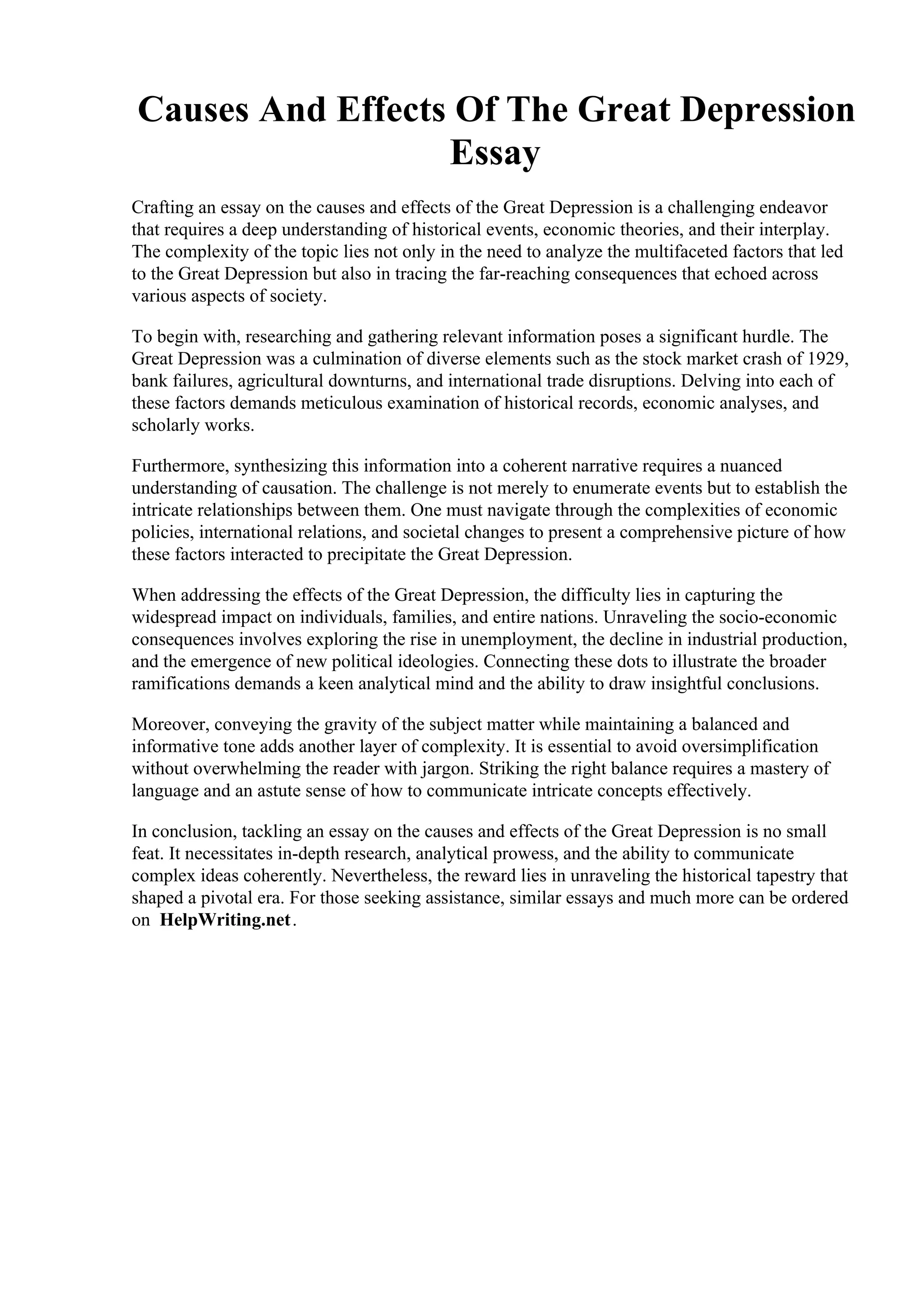 Causes And Effects Of The Great Depression Essay.pdf