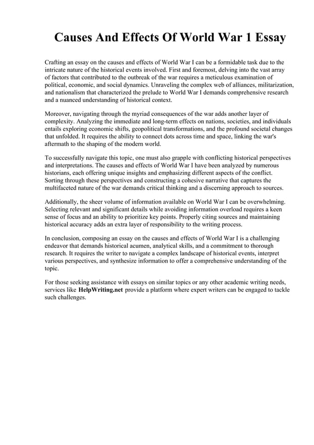 Causes And Effects Of World War 1 Essay.pdf