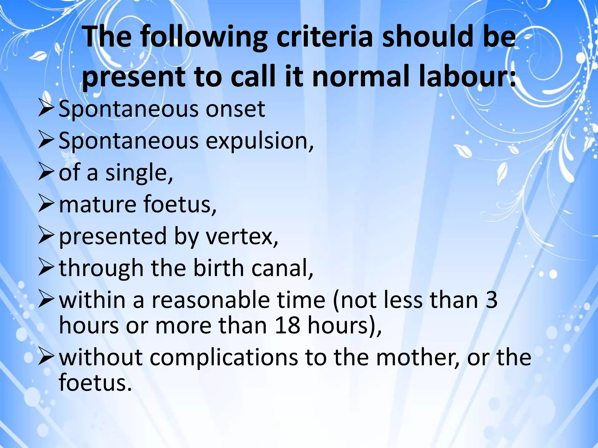 Causes and onset of labour | PPTX