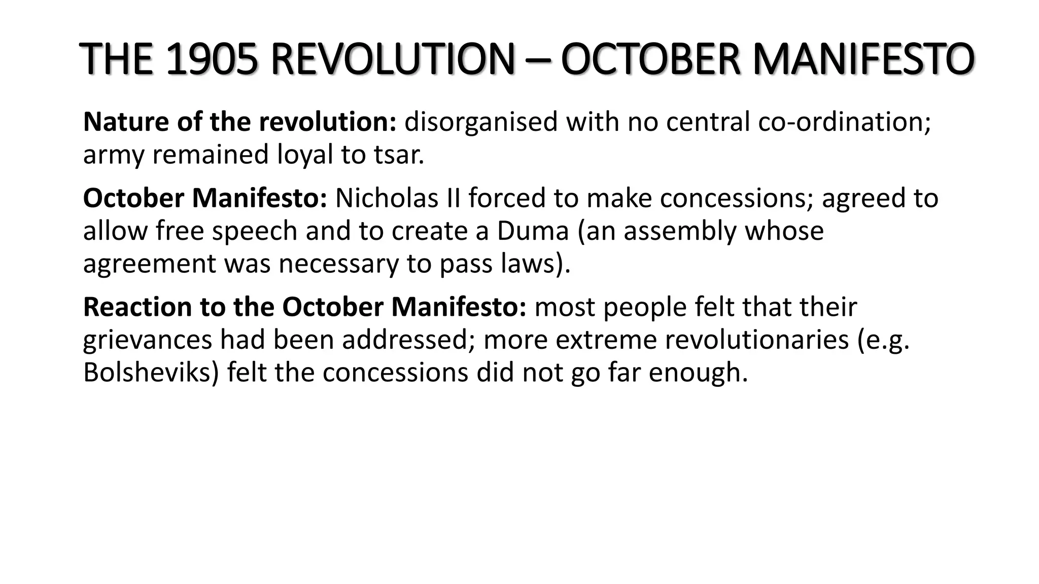 CAMBRIDGE AS HISTORY: THE RUSSIAN REVOLUTION MODULE. THE CAUSES AND ...