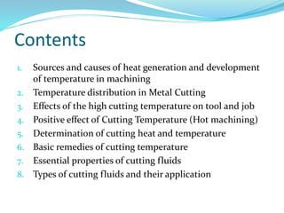 Causes and remedies of source of heat in machining | PPTX