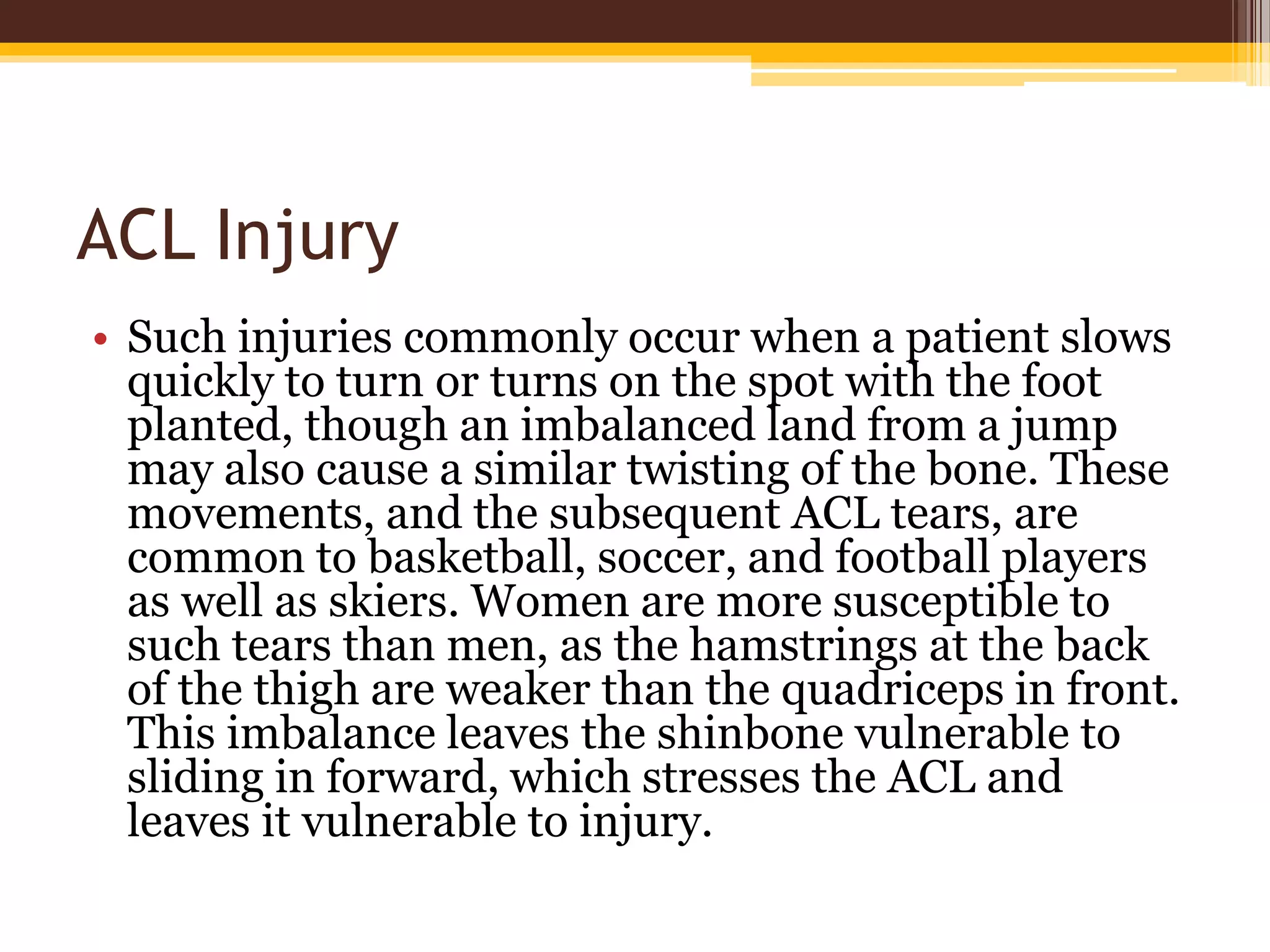 Causes and Risk Factors for ACL Injury | PPTX