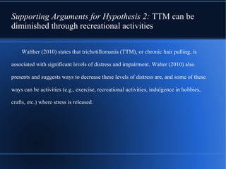 Potential Causes And Treatment For Trichotillomania (TTM) M7 A2 Barrios ...