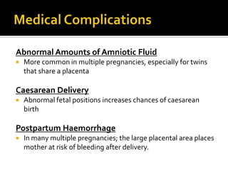 Causes & Complications Of Multiple Births | PPT