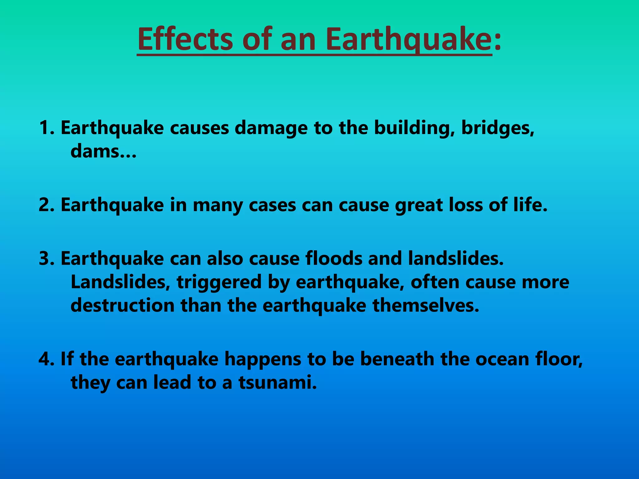 Causes, Effects and Precautions against Earthquake | PPTX