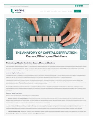 Causes, Effects, and Solutions of Capital Deprivation | PDF