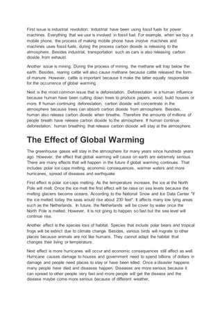 Causes effects and solutions to global warming | DOCX