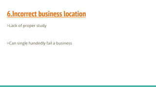 Causes for failure of small business | PPT