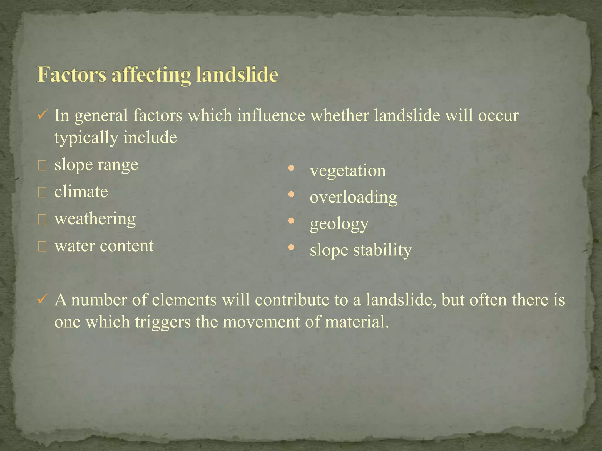 Causes of Landslide | PPTX