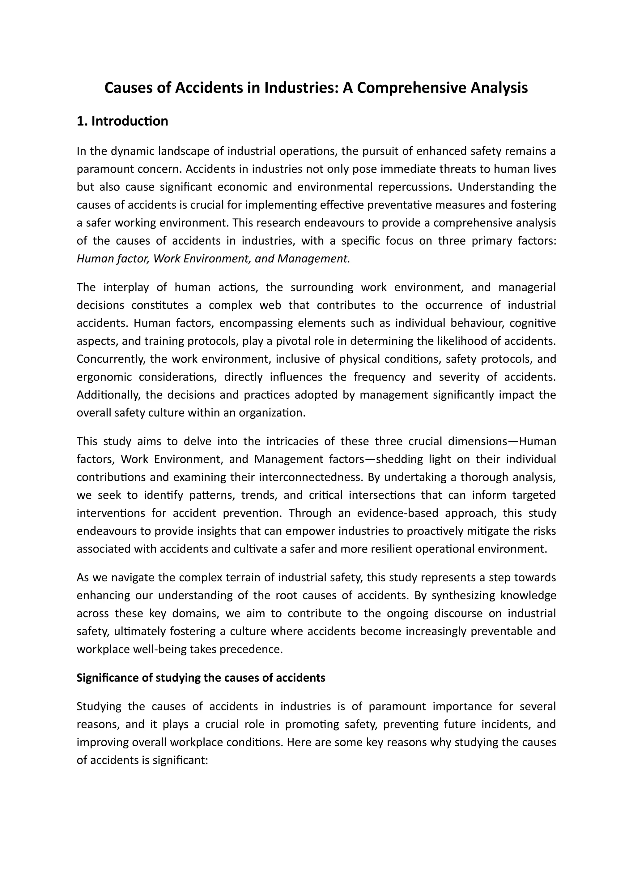 Causes of Accidents in Industries SHE.docx