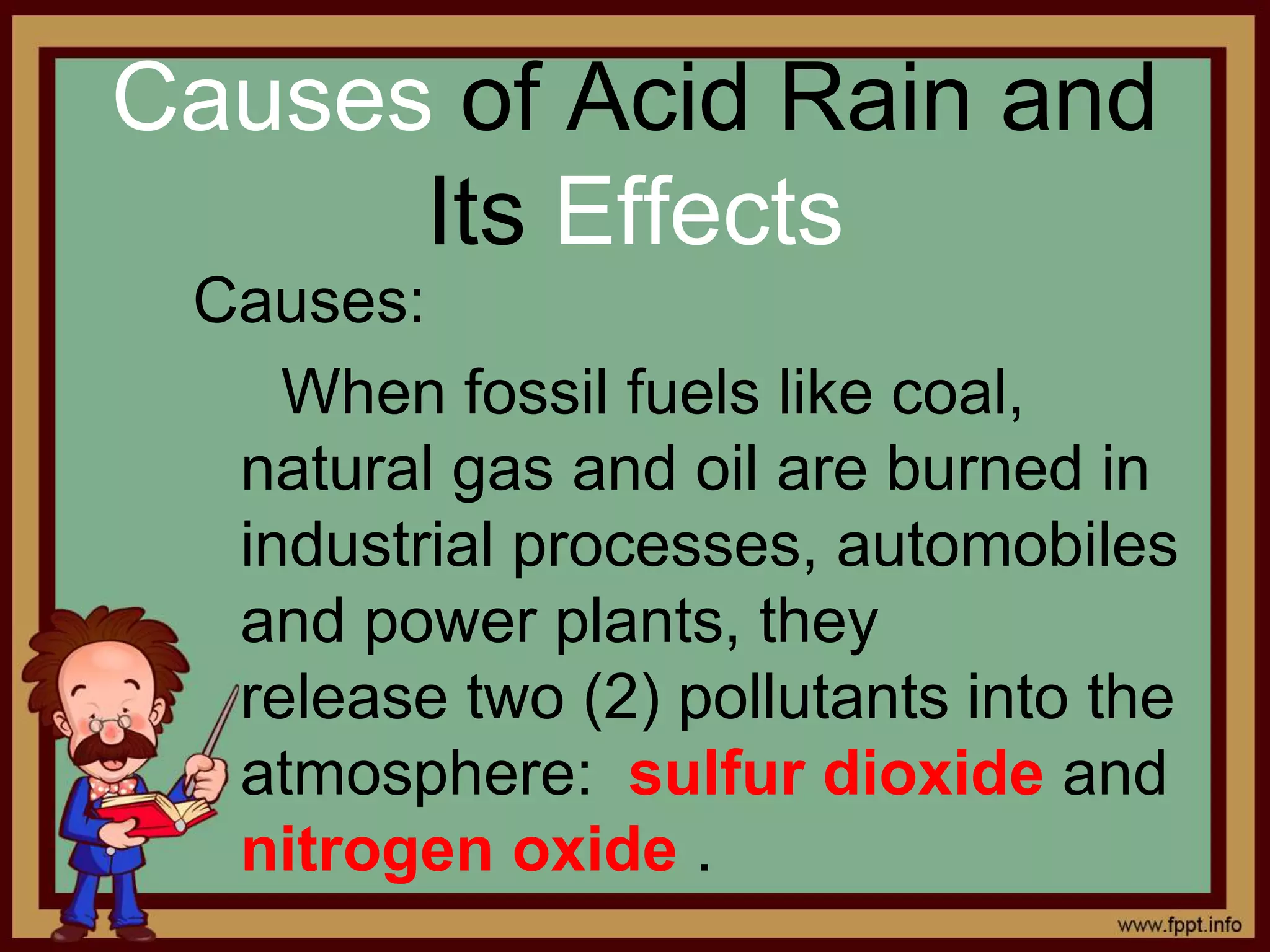 Causes of Acid Rain and Its Effects | PPTX