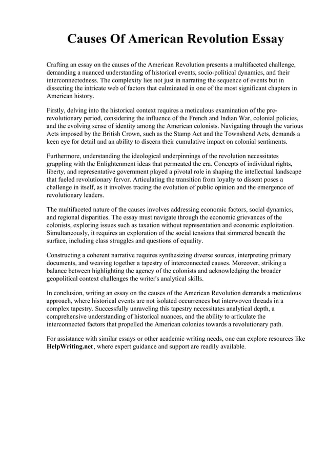 Causes Of American Revolution Essay.pdf