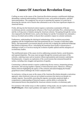 Causes Of American Revolution Essay.pdf