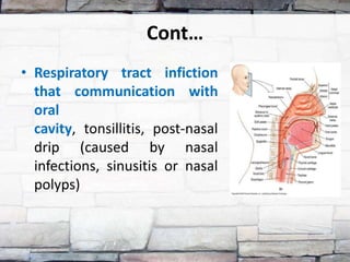 Causes of oral bad odor intrinsic | PPTX