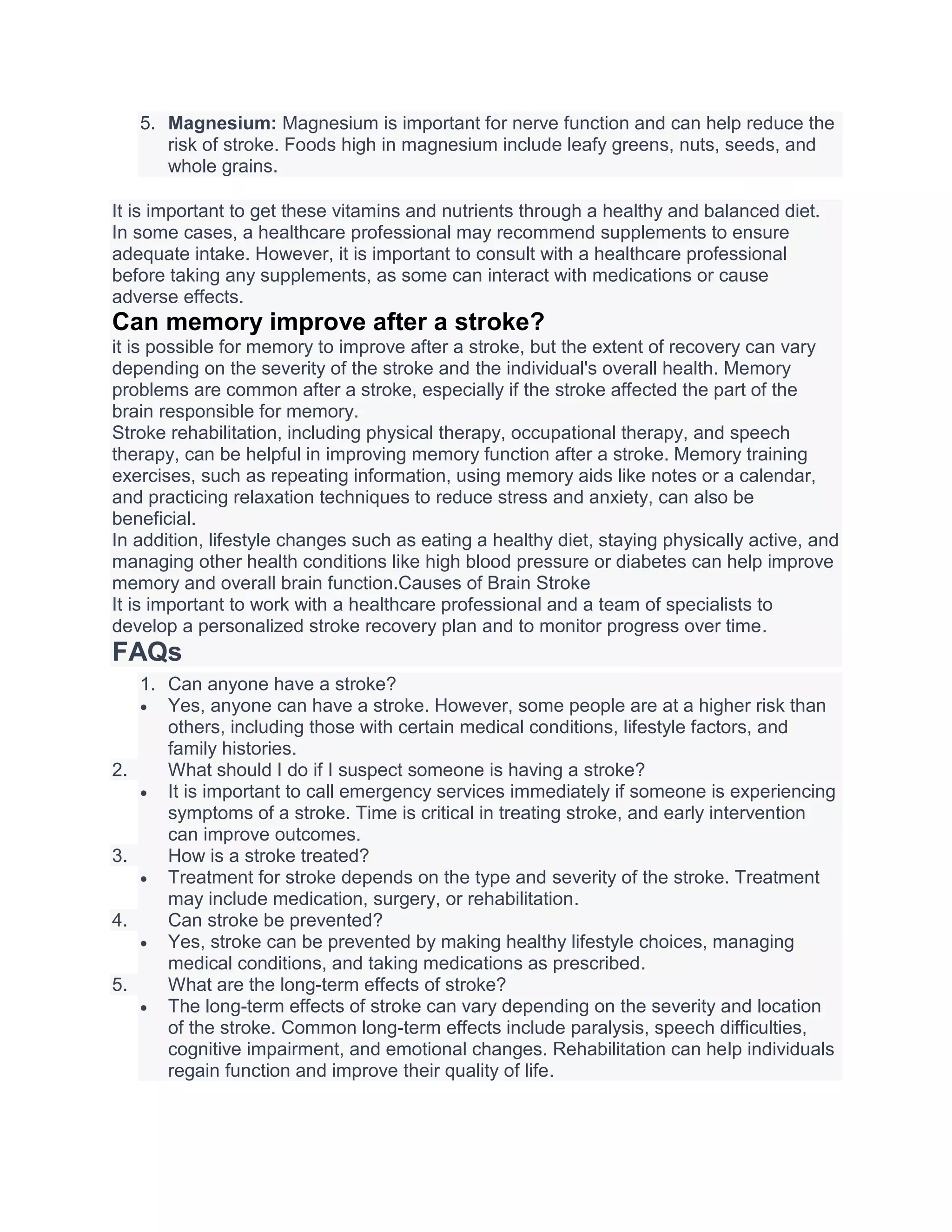Causes of Brain Stroke. | PDF