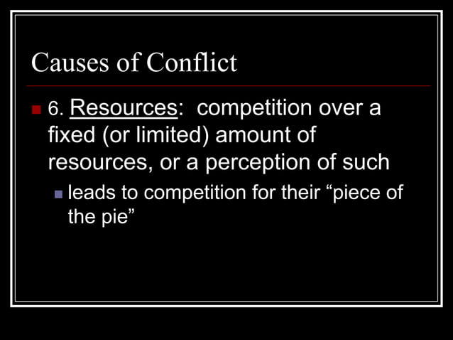 Causes of conflict | PPTX | War and Conflicts