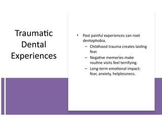 "Overcoming Dentophobia: Managing Dental Anxiety" | PPTX