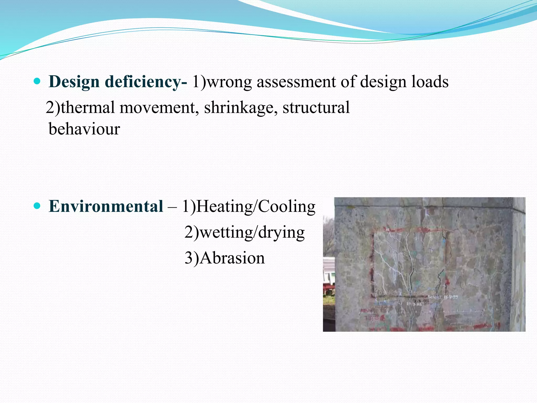Causes of deterioration of concrete structures | PPTX
