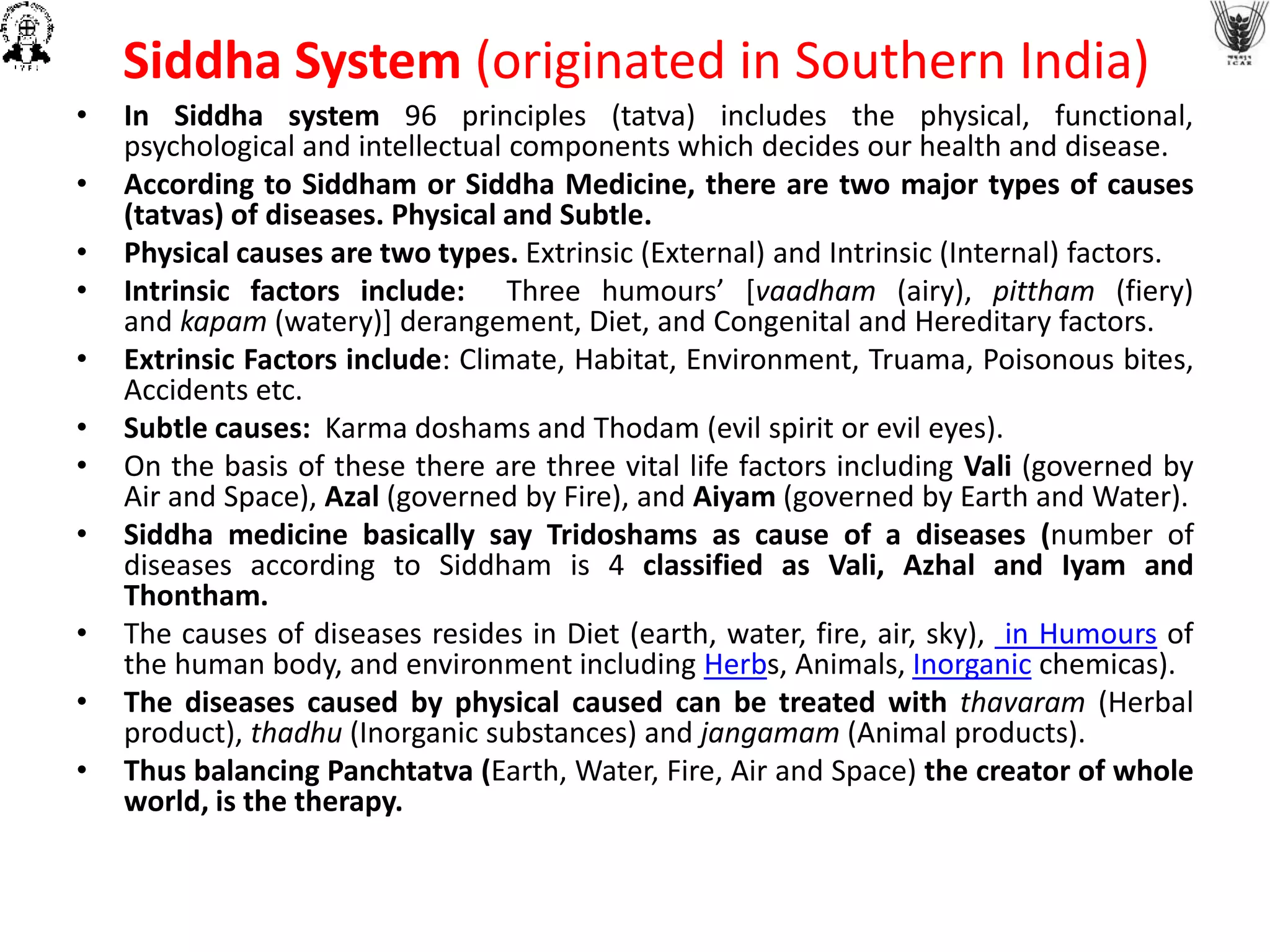 Causes of Disease and Preserving Health in Different systems of ...