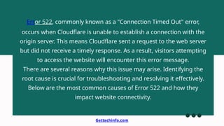 Causes of Error 522 and "How to Fix It". | PPT