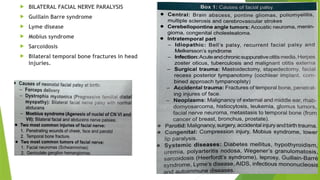 CAUSES OF FACIAL NERVE PARALYSIS.pptx ent | PPTX