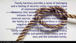 Causes of family conflict ibjong jer | PPTX