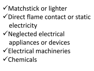 Causes of fire | PPTX