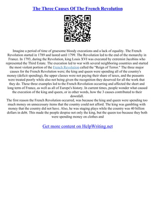 Causes Of French Revolution Essay | PDF
