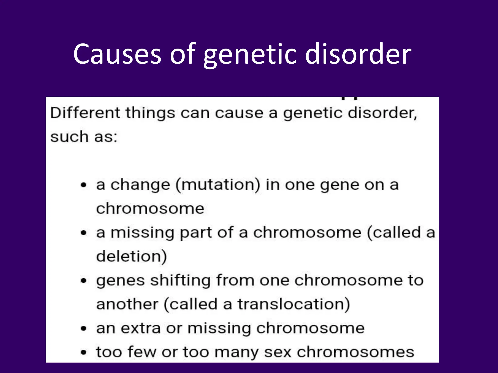 Causes of genetic disorders | PPTX