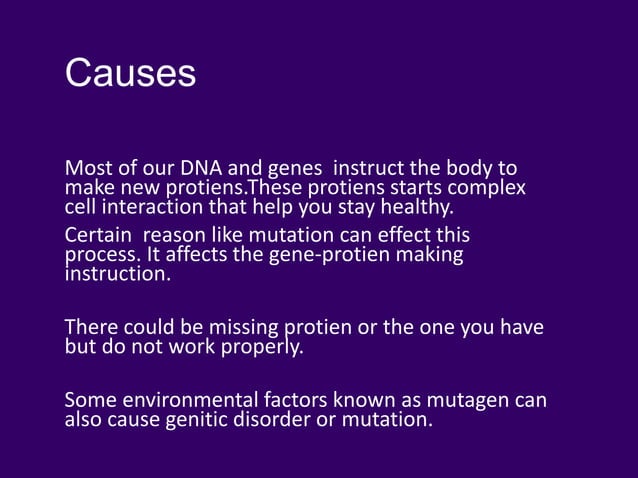 Causes of genetic disorders | PPTX