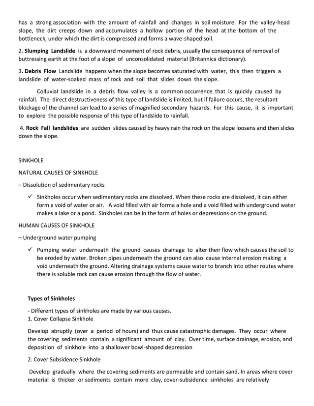 Causes of gEOLOGIC hAZARDS.docx | Geography | Science