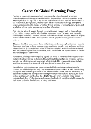 Causes Of Global Warming Essay. Essay on Global Warming- Leverage Edu | PDF