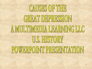 Causes Of Great Depression | PPT | Currencies | Economy